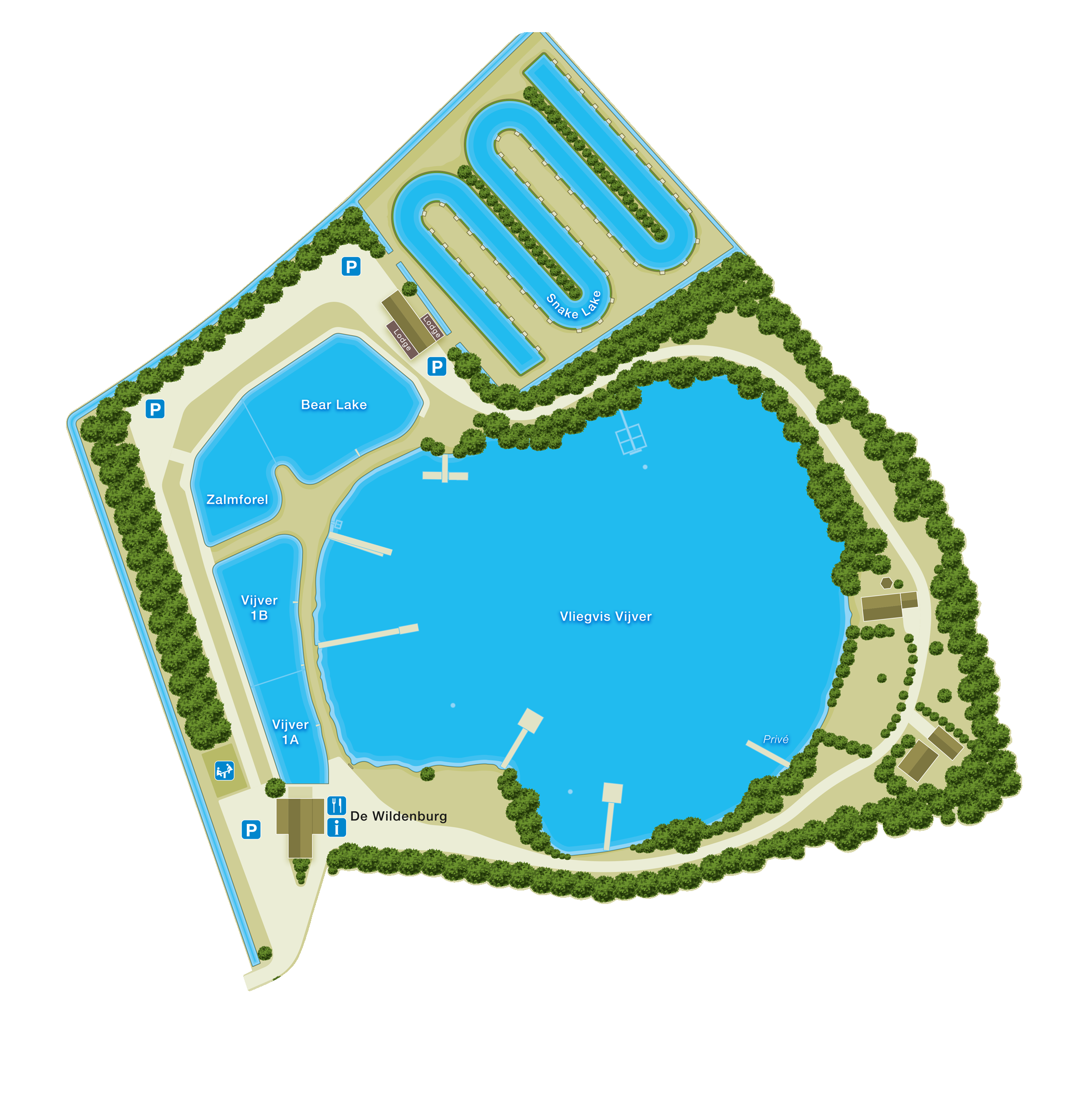 Overzicht vijvers – De Berenkuil